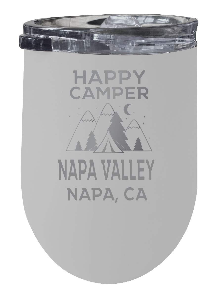 Napa Valley Napa, Ca Souvenir 12 oz White Laser Etched Insulated Wine Stainless Steel Tumbler