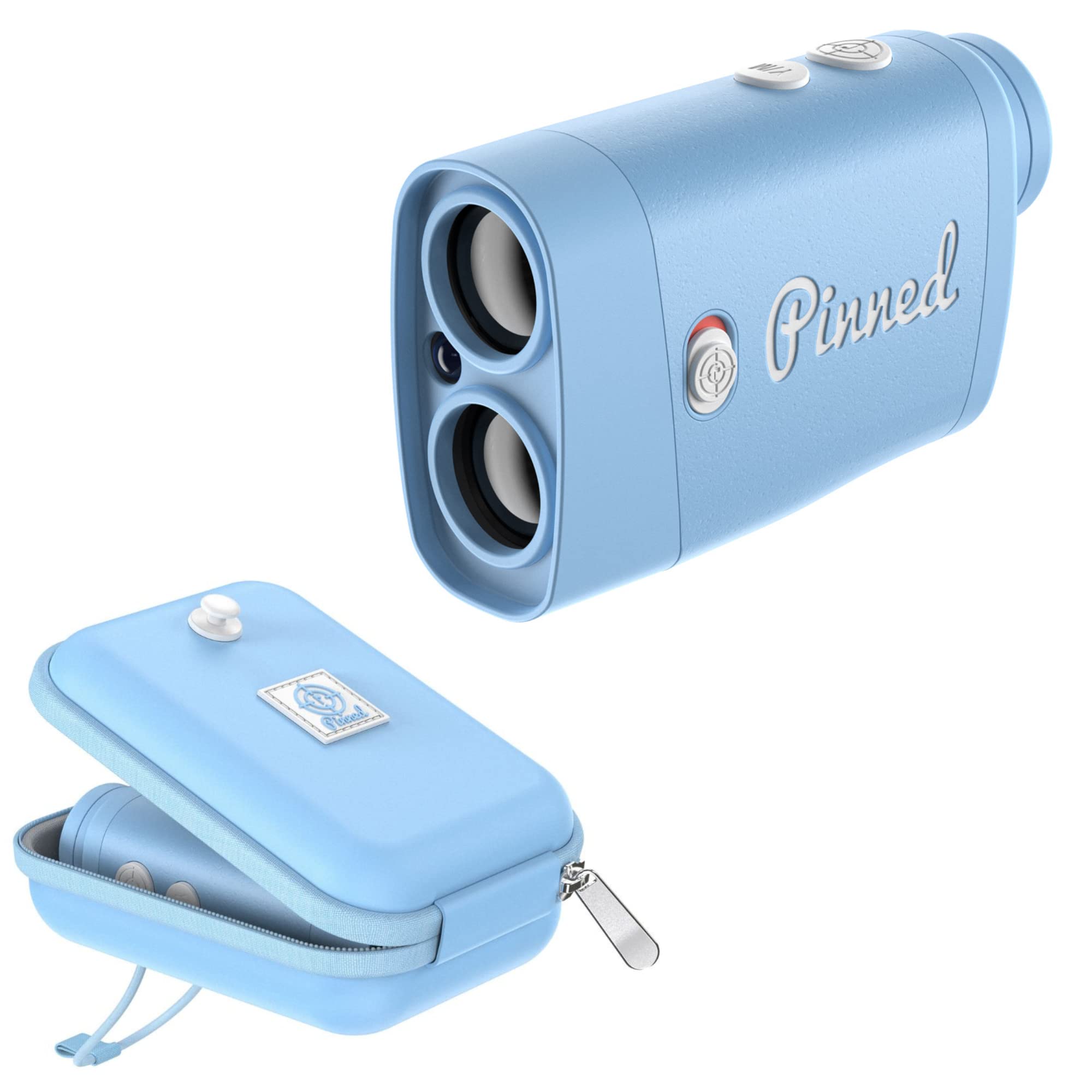 Pinned Prism Slope Golf Rangefinder | Golf Distance Rangefinder with Slope | USB Rechargeable Pinned Locked Vibration Laser Range Finder Golf | Rangefinder Golf Accessories for Men and Women, Red