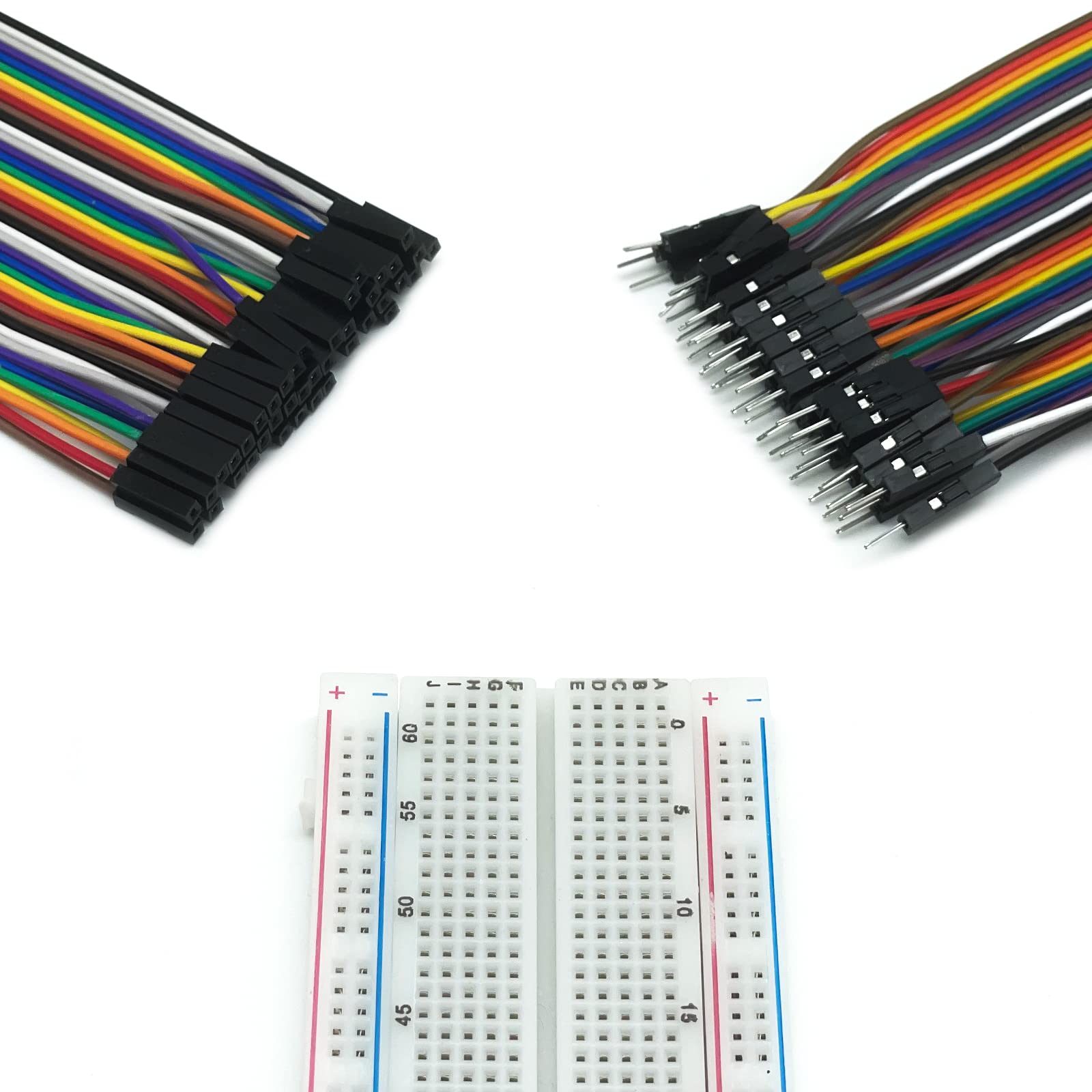 starfa lab Breadboard Kit, Include 3 x breadboard + 3 x 20 cm Jumper Wire m2 m/f2 m/f2 f Compatible with Arduino Raspberry Pi (Set of 6)