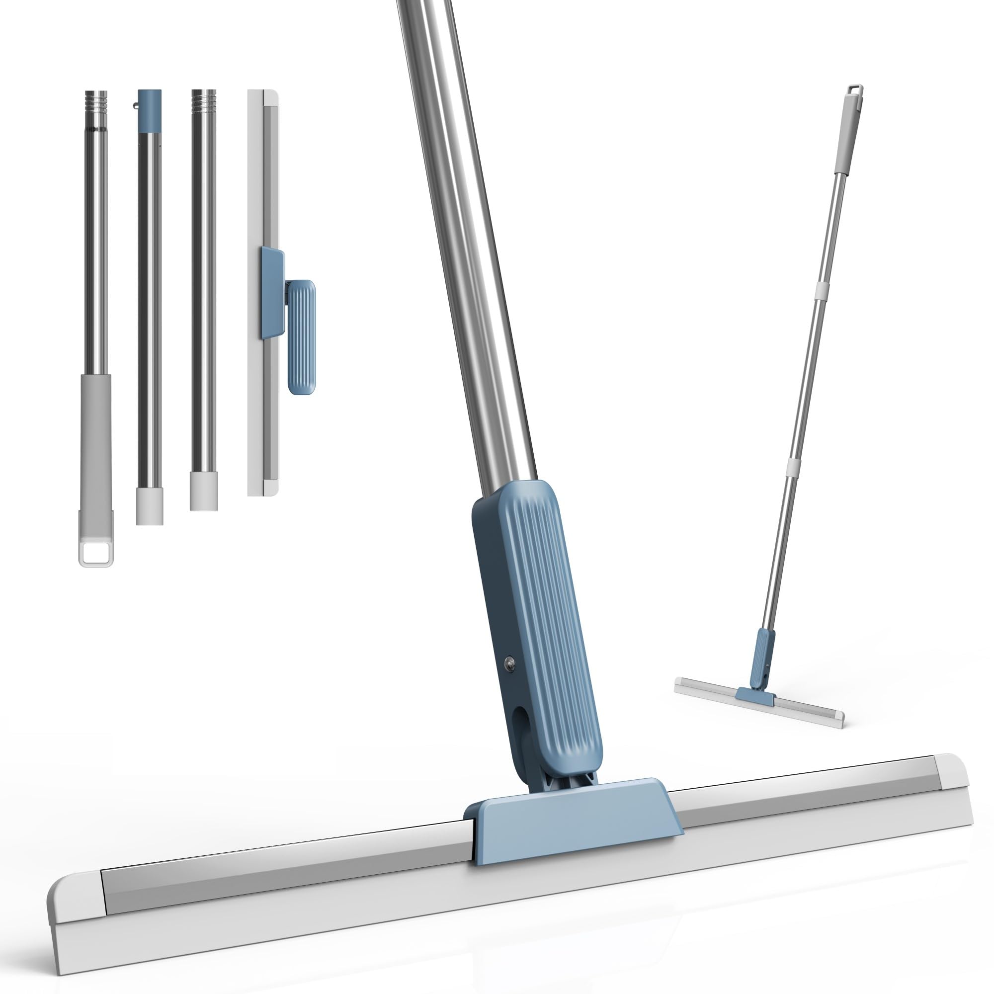 SWIBINJIT Multifunction Magic Broom, Squeegee Sweeper with Adjustable Long Handle Quick Drying Water and Dust Remover Silicone Scraper Broom