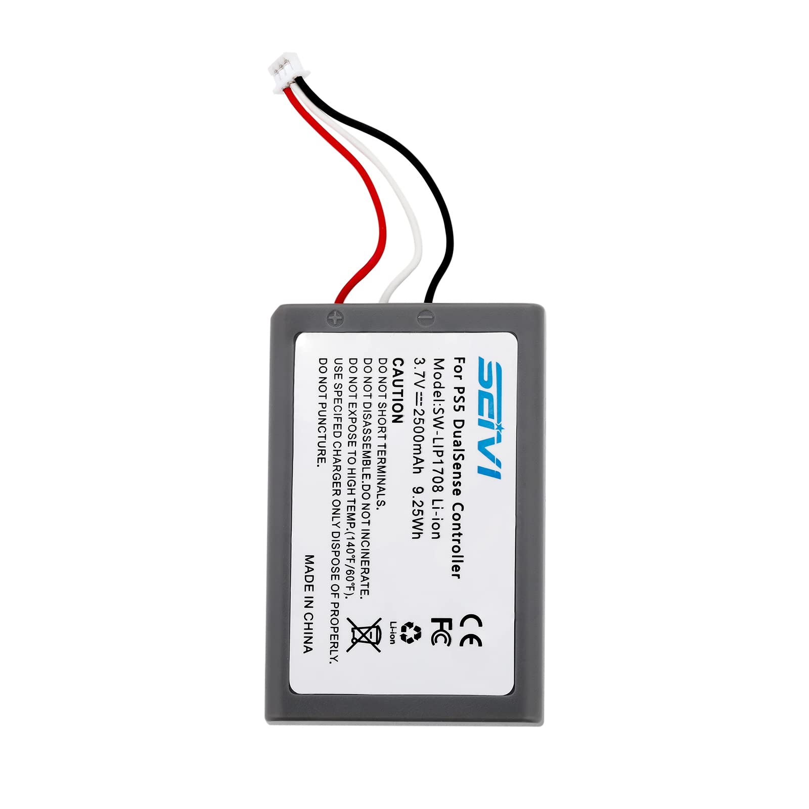 SEIVI Replacement Battery for PS5, [2 Pack] 2500mAh LIP1708 Replacement Battery for Playstation 5 DualSense CFI-ZCT1W Wireless Controller