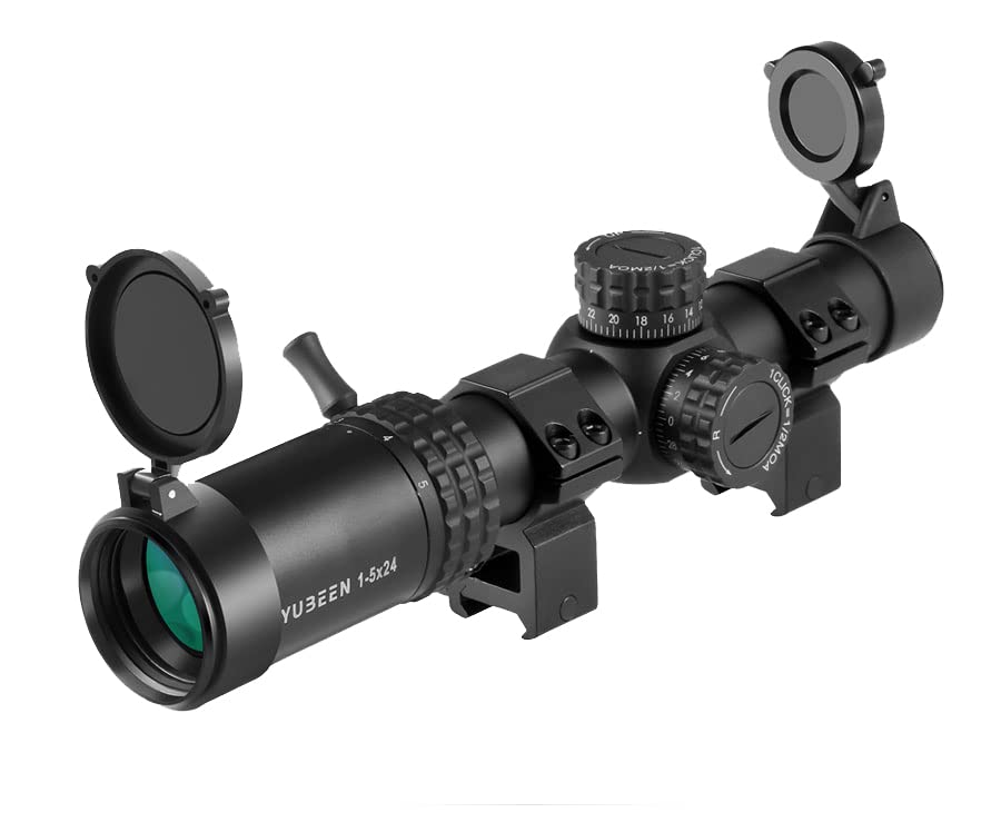 Nabila 1-5x24 Rifle Scope Second Focal Plane(SFP) Miling Reticle with Scope Rings 30mm Picatinny High Profile&Anti-Cant Level
