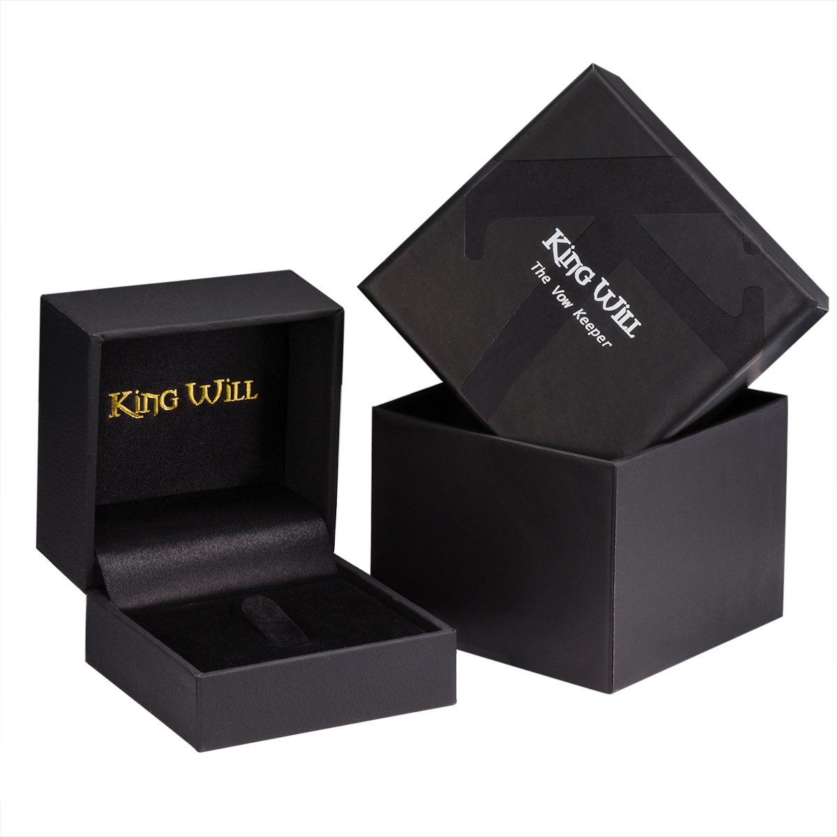 King Will GEM 8mm White Tungsten Ring Unisex Wedding Band Polished Beveled Edge CZ Stone Channel Set(13.5)