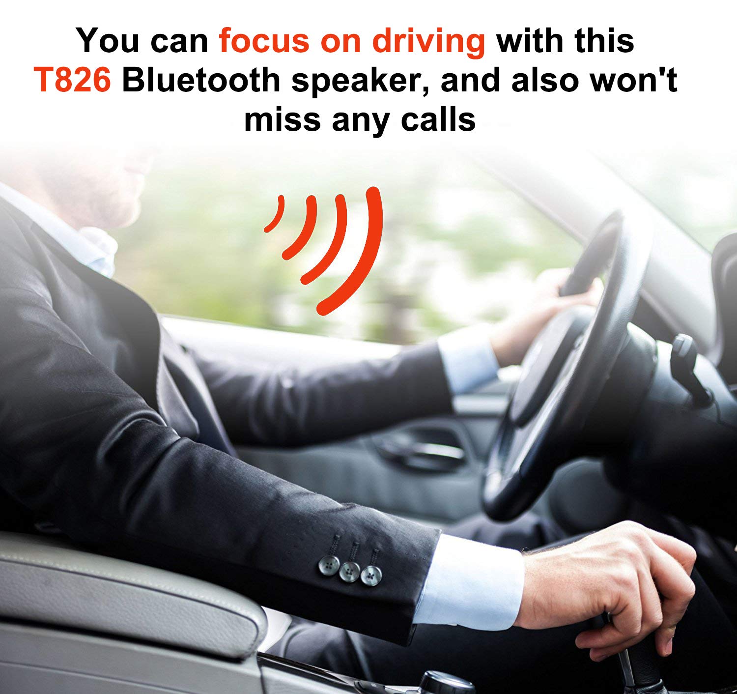 NETVIP Bluetooth Handsfree Speakerphone for Cell Phone, Wireless Car Kit Music Player Adapter with Back-Clip Portable Bluetooth Speaker for Home/Sport/Outdoor, Work with Siri/Google Assistant/TF Card