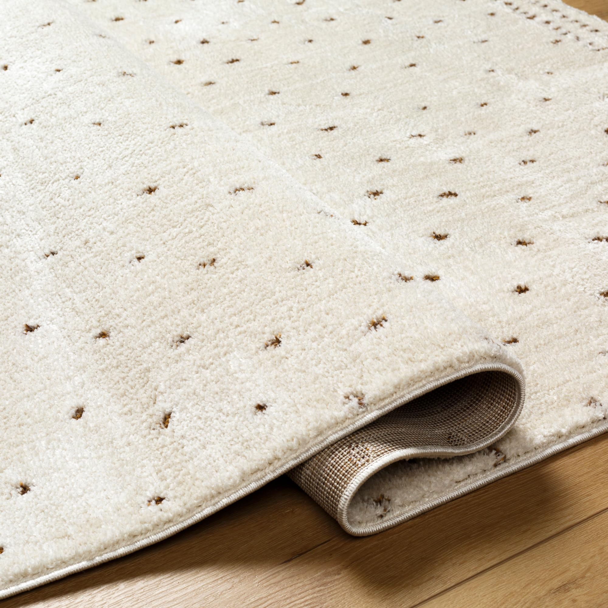 Livabliss Freud Contemporary Machine Woven Area Rug, 9'2" x 12', Ivory