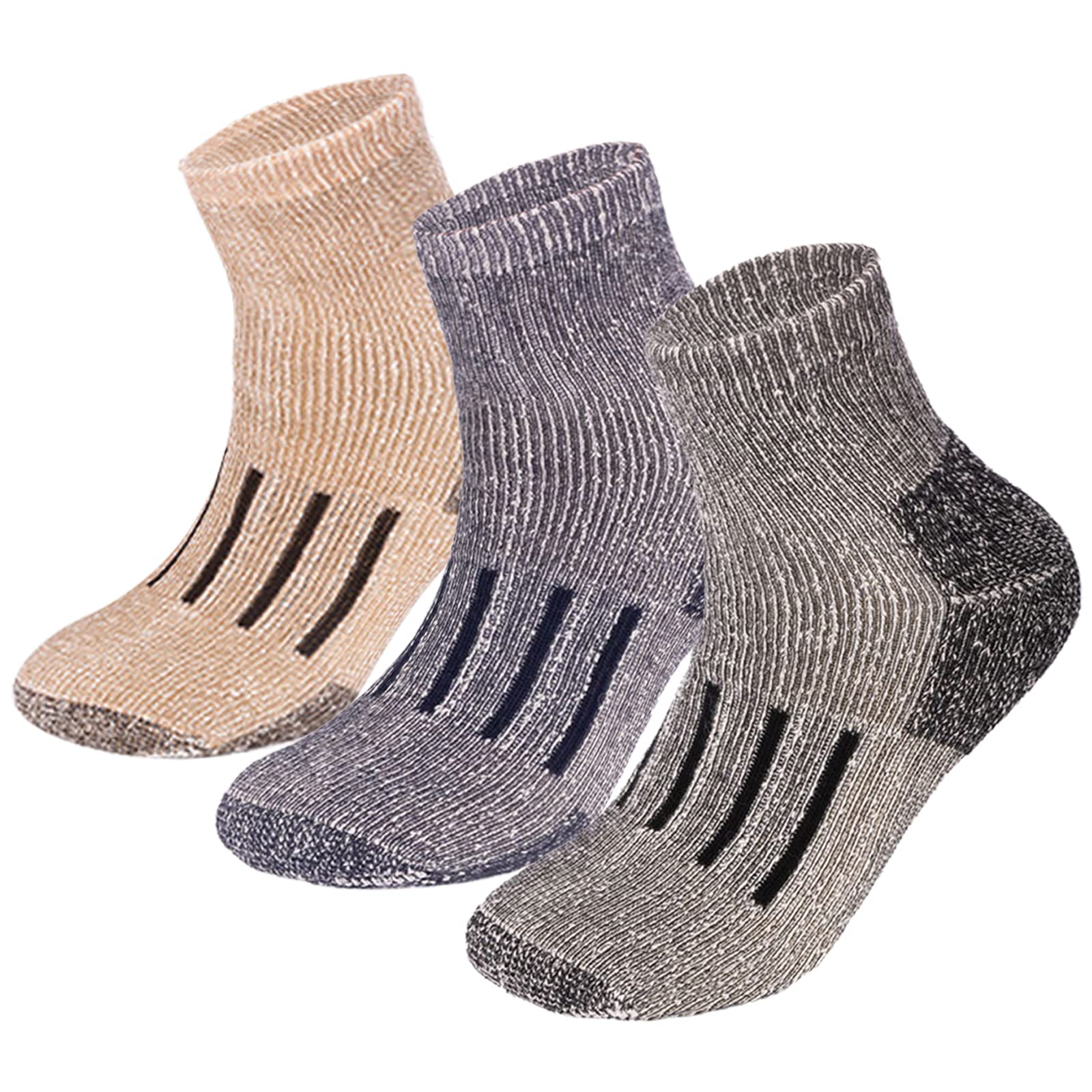NuanSumm Men's Wool Ankle Socks Outdoor Trail Running Hiking Hiker Winter with Moisture Wicking Control