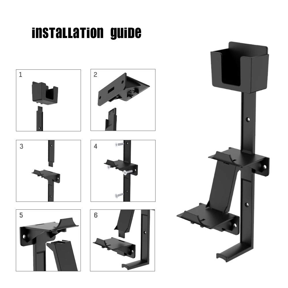 Manford Inc Stand Hook Organizer for Your Video Game Accessories,Universal Wall Mount Game Controller Stand Holder for Nintendo Switch/Switch lite/Xbox one/Playstation PS4/Playstation PS5(Black)
