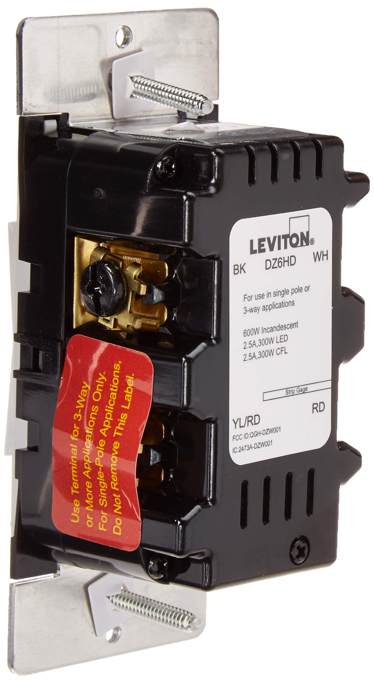 Leviton DZ6HD-1BZ Decora Smart 600W Dimmer with Z-Wave Technology, 10-Pack, White/Light Almond, Compatible with Alexa