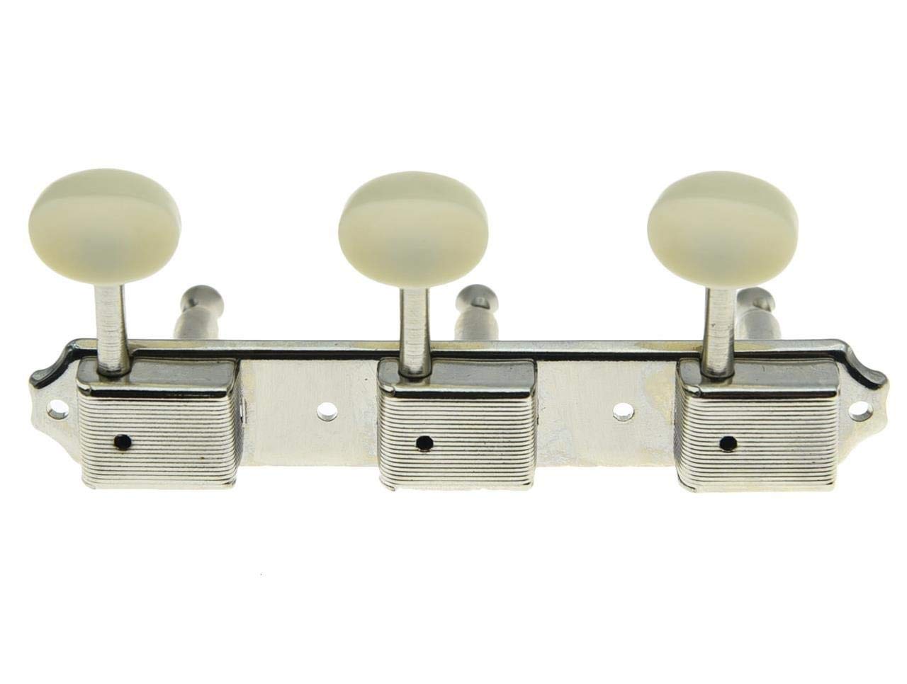 KAISH Nickel w/Aged White 3 per side 3x3 on a Plate Vintage Guitar Tuning Keys Tuners