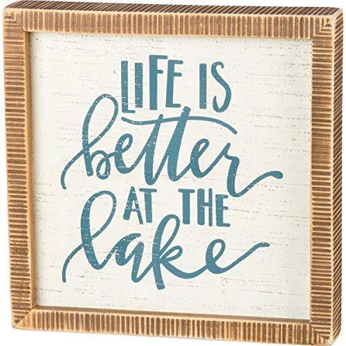 Primitives by Kathy Inset Box Sign, Life Is Better at the Lake