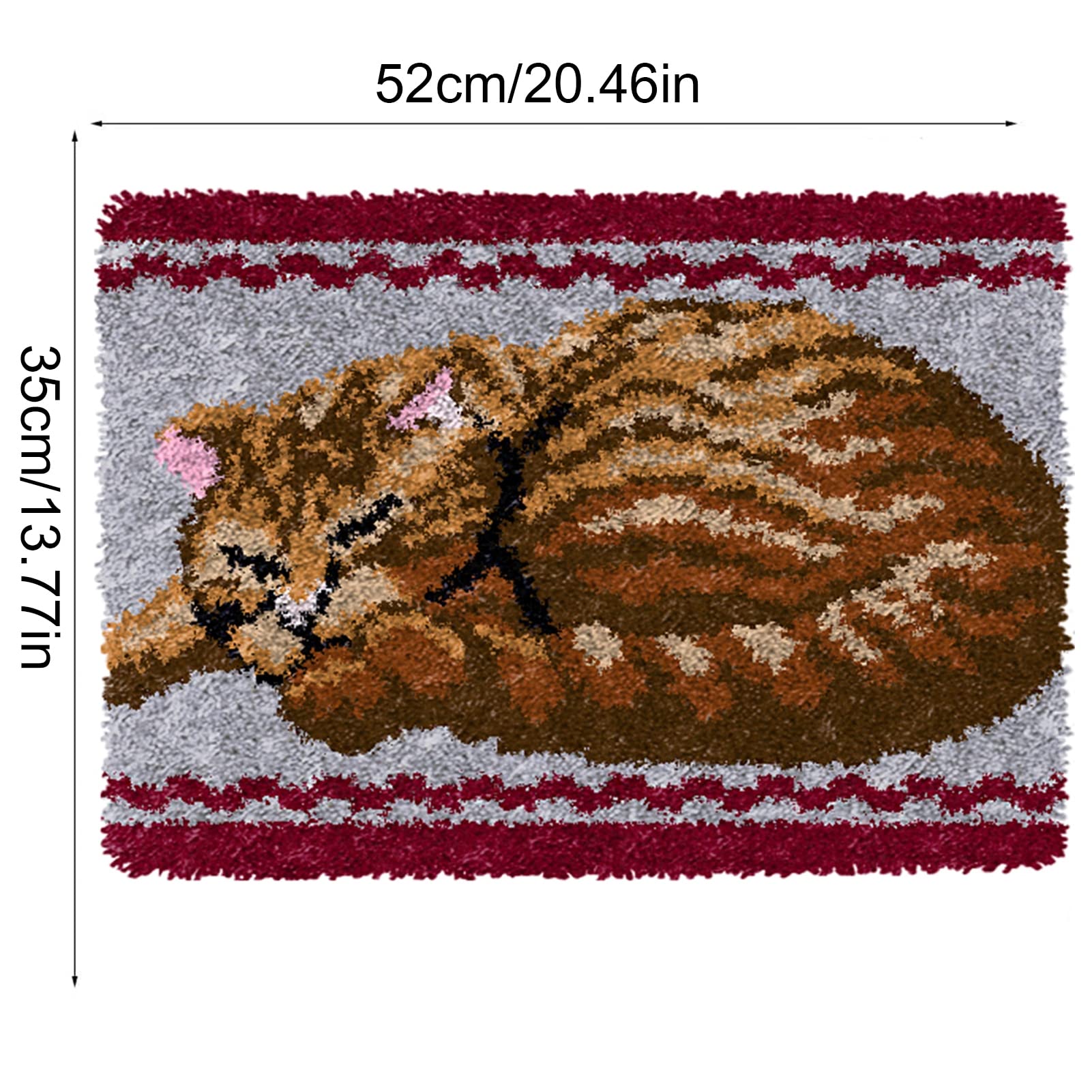 LFTYV Latch Hook Kits DIY Kitten Crochet Yarn Rugs Handmade Latch Hook Kit Rug Making Crafts for Adults/Kids Beginner with Printed Canvas Pattern 20.46X13.77 Inch,B