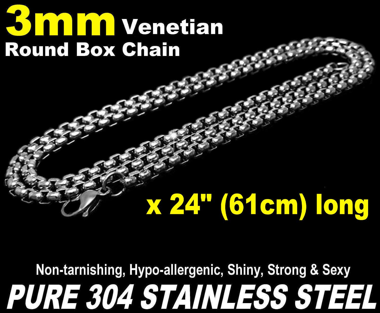 Mano Cornuto, Cornicello, and Nazar combo Necklace, on 24" Box Chain, Italian Lucky Hand Horn Anti Evil Eye Good Luck Amulet Protection Charms All Stainless