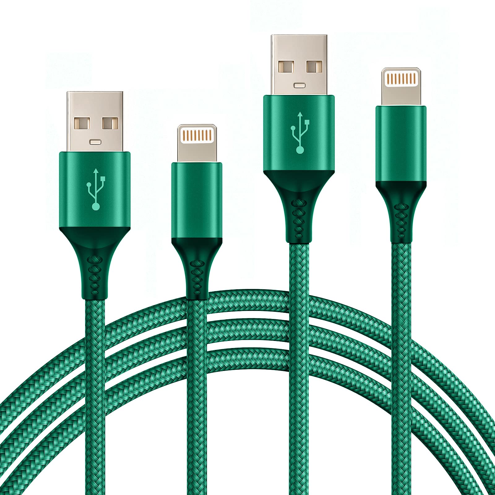 XHSJUG 2 Pack 3.3/6.6FT Apple MFi Certified USB A Cable for Lightning Charger Cable Fast Charging Cord Compatible for iPhone 14/13/12/11/X/Max/8/7/6/6S/5/SE/Plus/iPad (Silicone, Yellow)