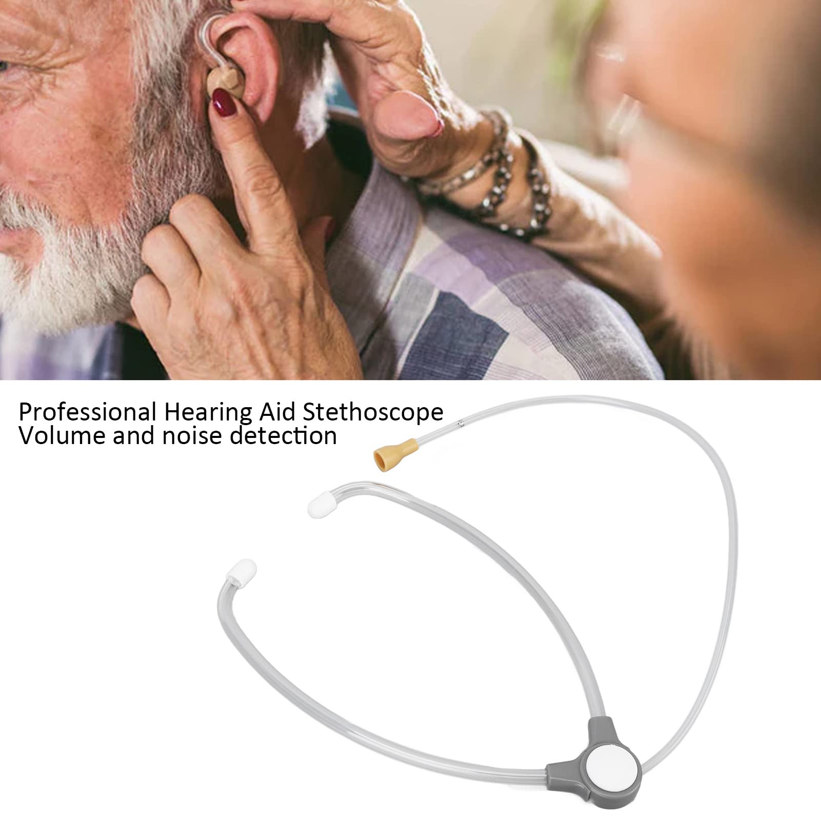 Stethoscope, Transparent Stethoscope with Damping Dual Head Sound Detection Earpiece Metal Binaural Easy Stethoscope for