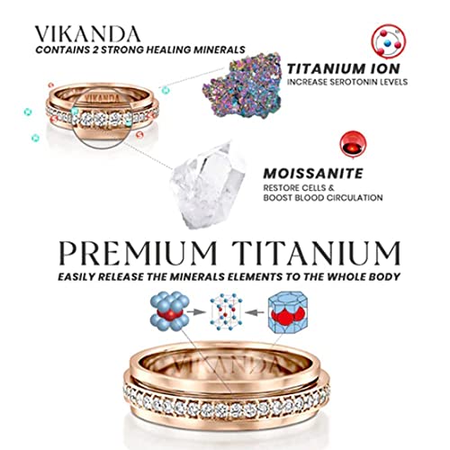 MIFYNN Vikanda Thermogenic Moissanite Spinner Ring - Gold Spinner Rings Use It to Relieve Your Child Stress,Anxiety Ring for Women Gift for My Stepdaughter