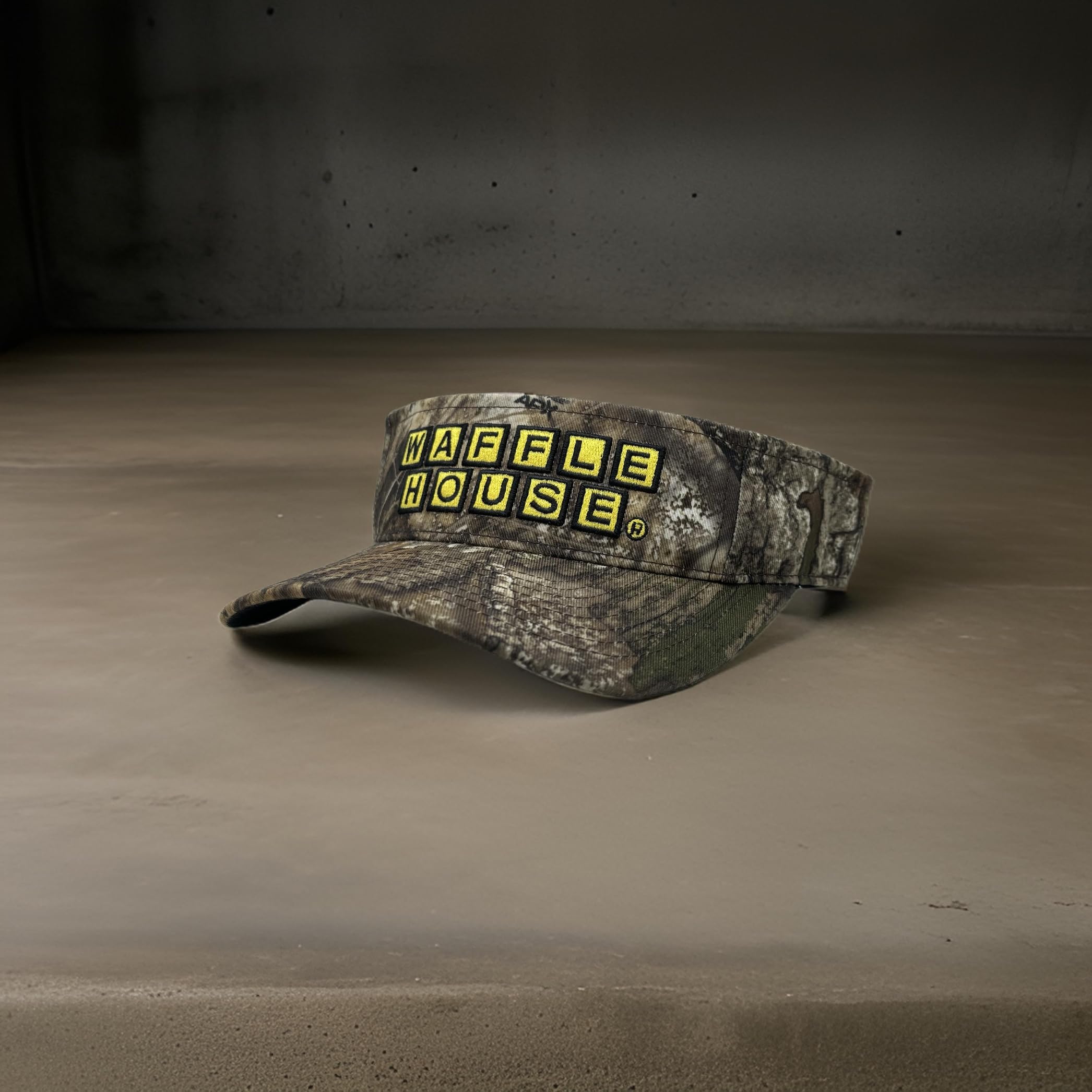 Realtree Color Camo Waffle House Embroidery Logo Visor | Adjustable Velcro Backing | Limited Edition for Men and Women