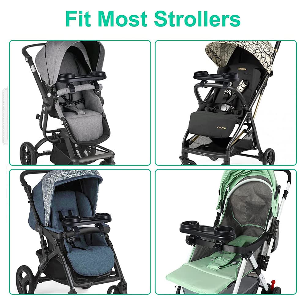 Stroller Snack Tray, with Cup Holder, Universal Stroller Tray Attachment, Snack Tray for Wagon,for Baby on The Go, Relieve Parents