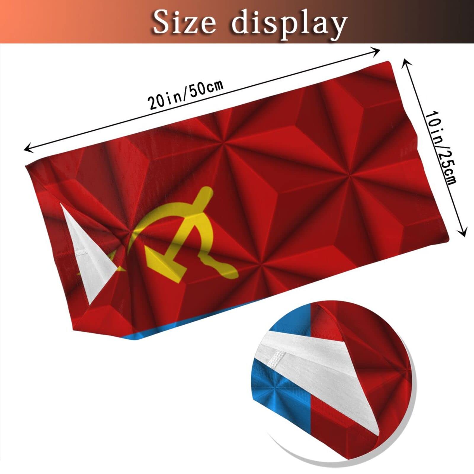 QIZYOQA Multi-Function Flag of The Russian Soviet Federative Socialist Republic with Polygon Effect Neck Gaitter Balaclava Face Mask for Men Women Breathable Bandanas Scarf