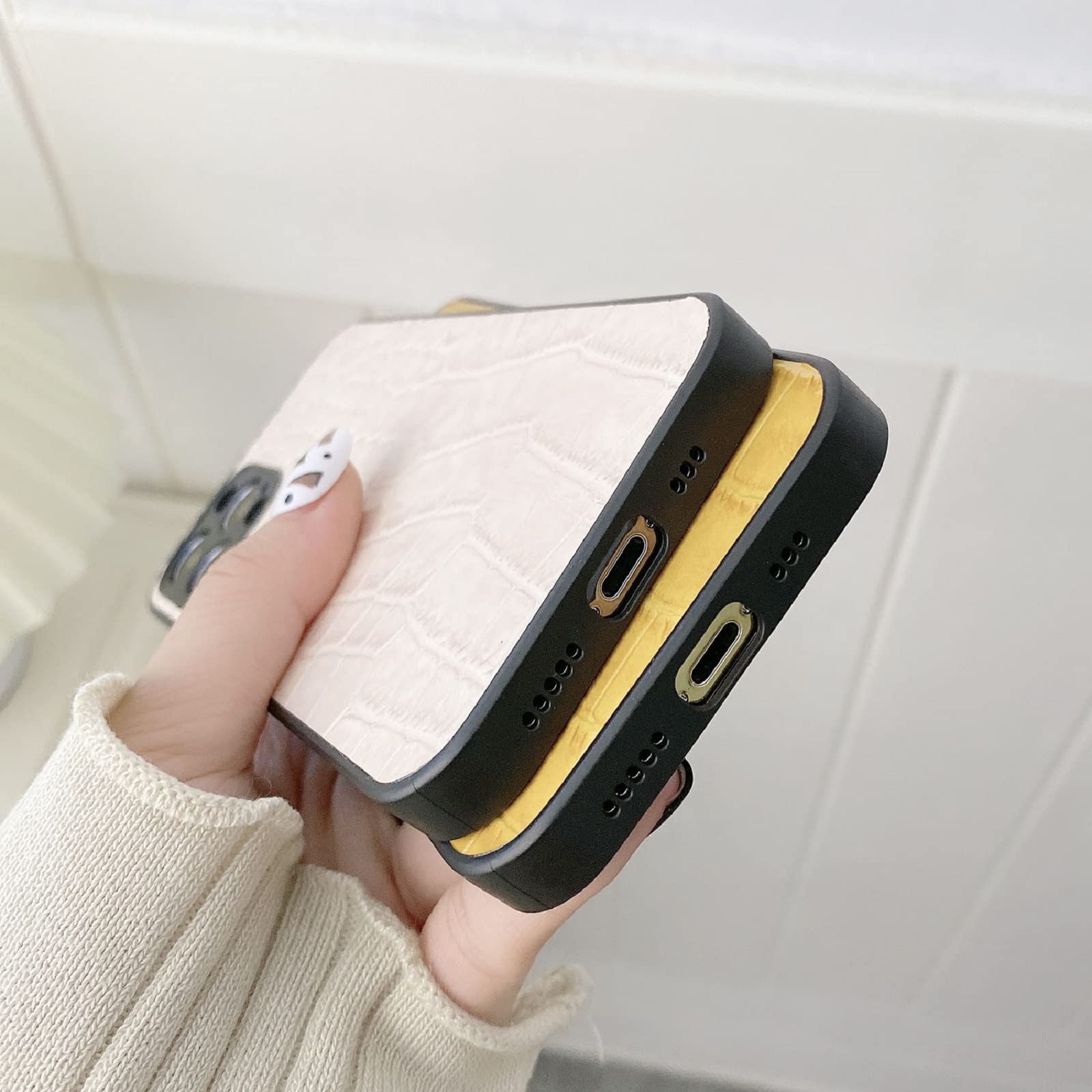 KELUOAS iPhone 12 Pro Max Case for Women,Crocodile Synthetic Patent Leather Cover, Classic Fashion Case-Wine Red