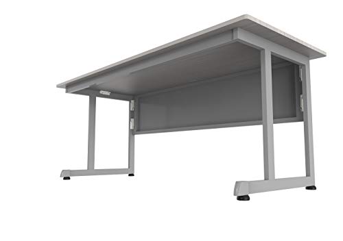 Linea Italia Executive Training Extra Large Easy to Assemble Metal Desk with Wood Top | Computer Table for Home or Office, 72" x 30", Ash