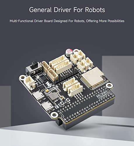 Waveshare General Driver Board for Robots, Compatible with Raspberry Pi and Jetson Nano, Based On ESP32, Multi-Functional, Supports WiFi, and ESP-Now Communications