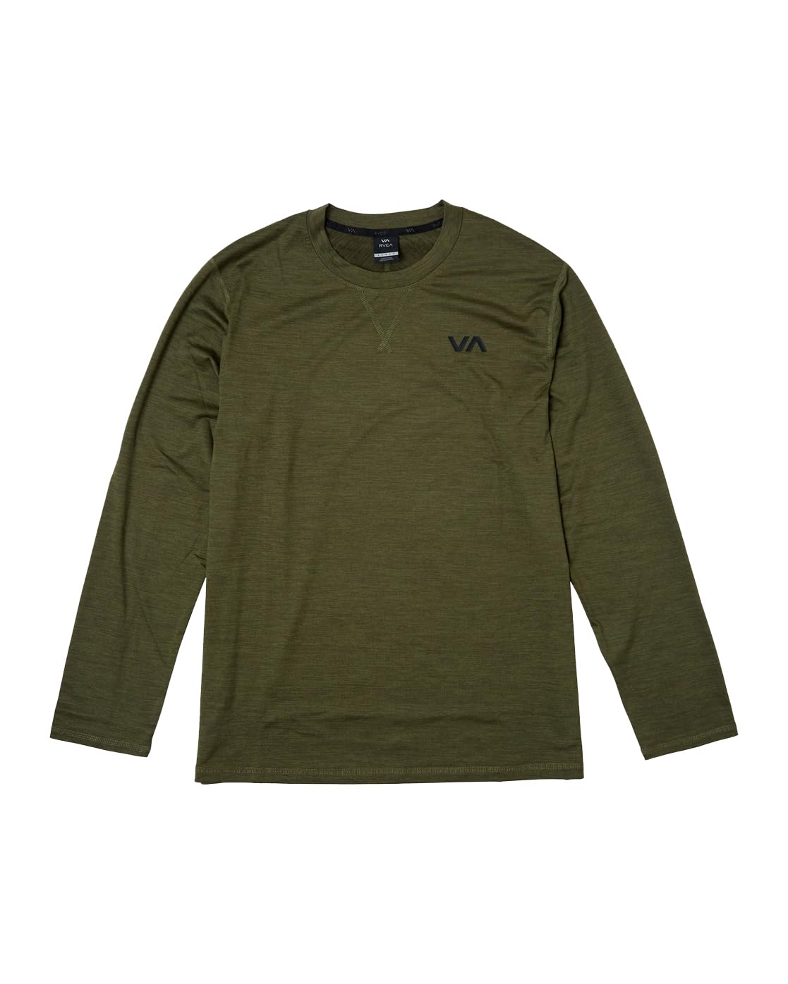 RVCA Mens Sport Long Sleeve Crewneck Tee - Tri Balance (Black, Large)