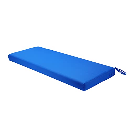Outdoor Bench Cushion for Patio Furniture with Ties Indoor Settee Seat Replacement Pad Garden Porch Swing 42 x 18 Inch, Blue