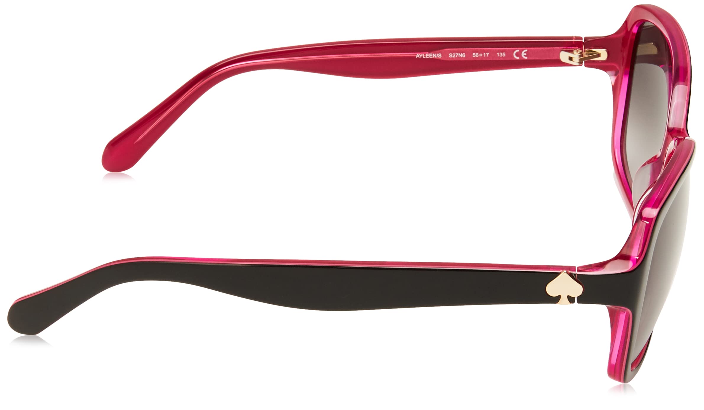 Kate Spade New York Women's Ayleen Rectangular Sunglasses, Black Pink/Gray Gradient, 56 mm