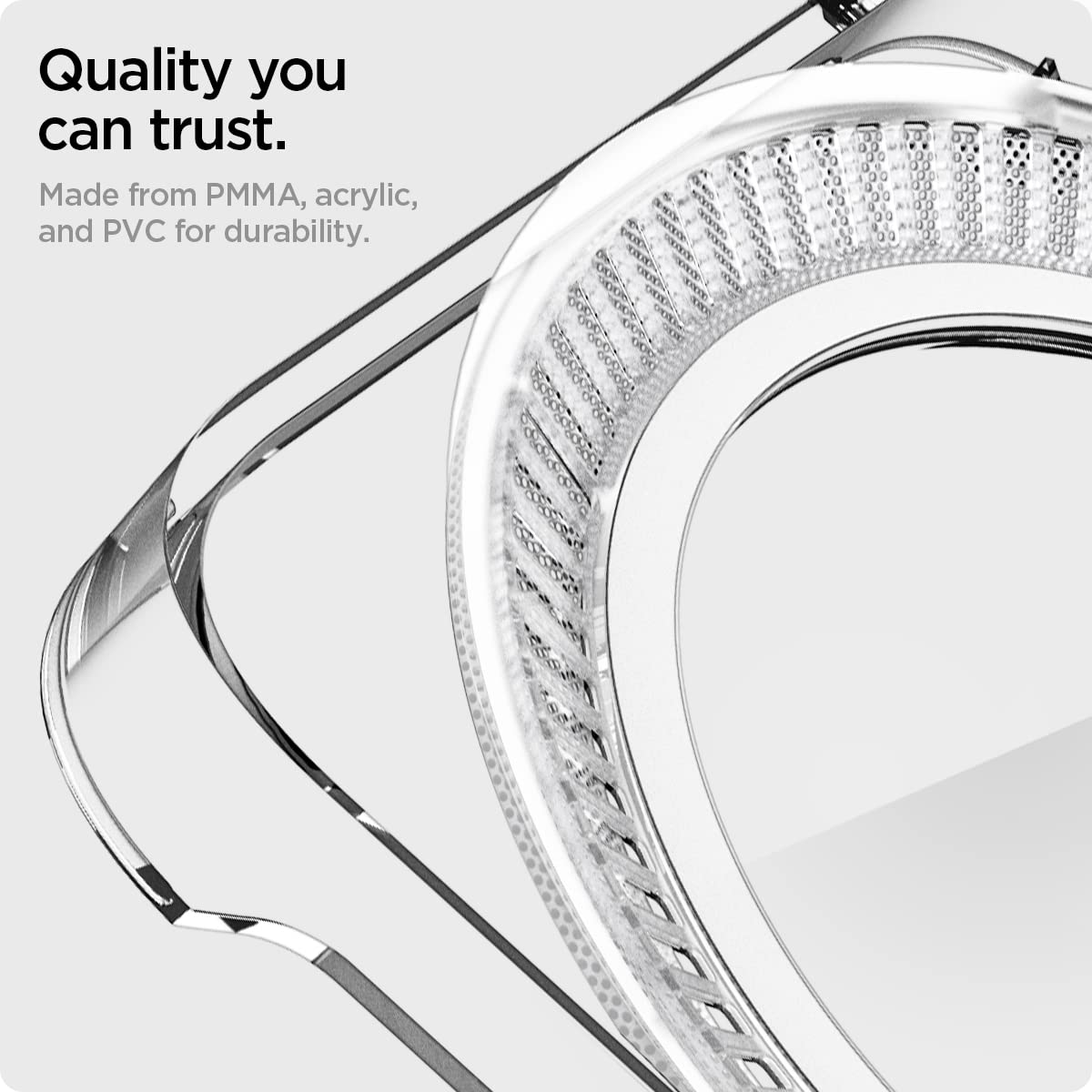 Spigen LD202 Designed for Mac Studio M2 Max, M2 Ultra, M1 Max, M1 Ultra Desktop Stand Mount with Built in Air Filter - Crystal Clear