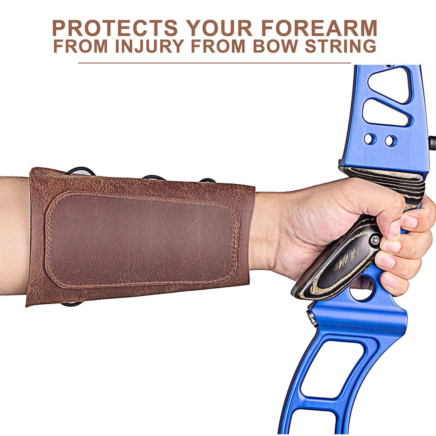 Perogen Archery Arm Guards ,Adjustable Leather armguard Protective for Adults Youth Bow Shooting Hunting Practice
