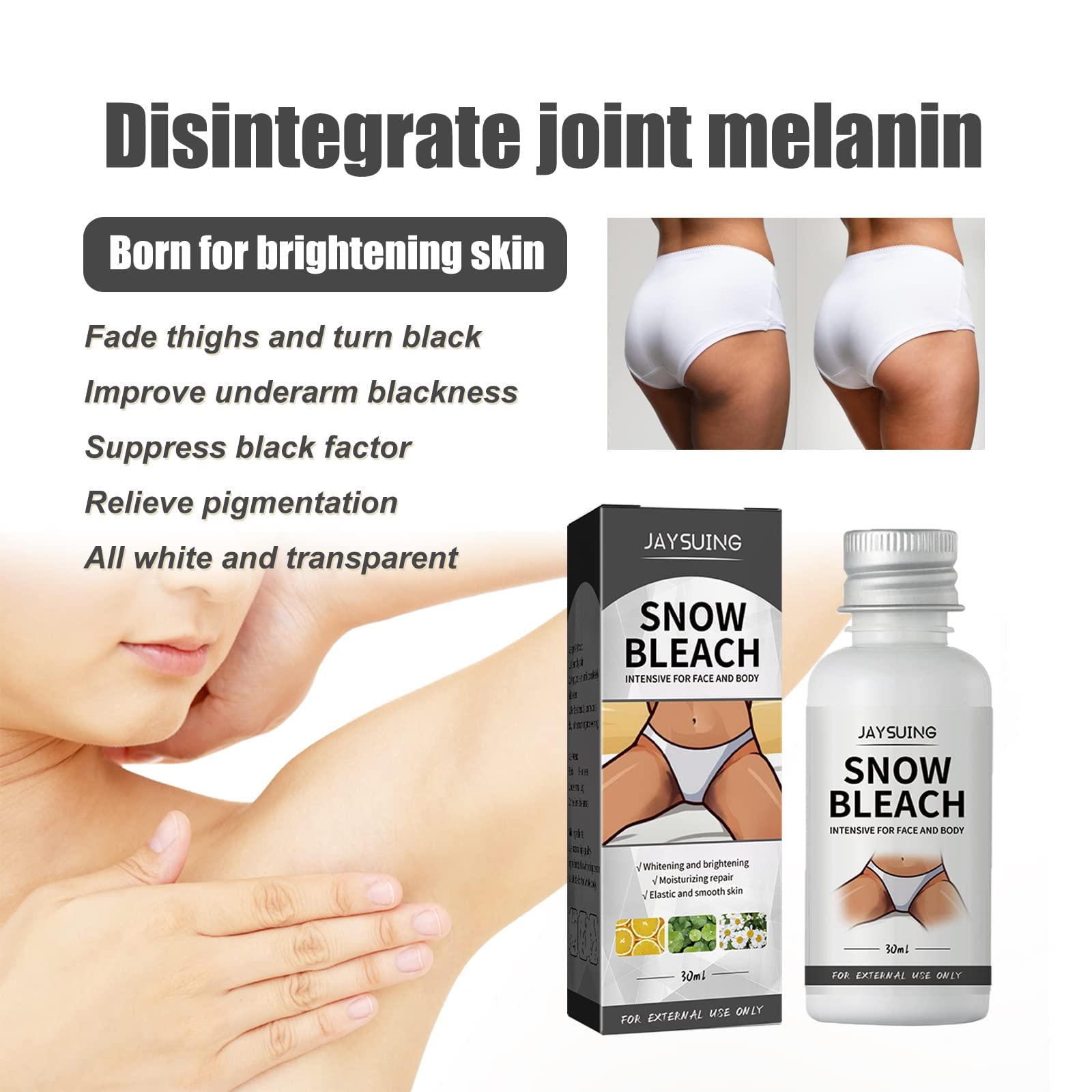 Lazzmonk 3Pcs Jaysuing Underarm Thigh Dark Cream, Snow Bleach Cream for Private Part