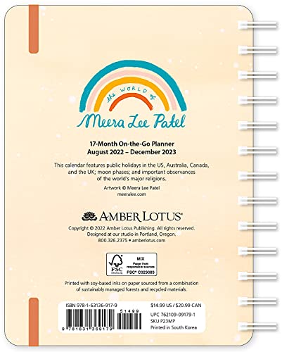Meera Lee Patel 2022-2023 Weekly Planner: You Are Made of Stars | On-the-Go 17-Month Calendar (Aug 2022 - Dec 2023) | Compact 5" x 7" | Flexible Cover, Wire-O Binding, Elastic Closure, Inner Pocket