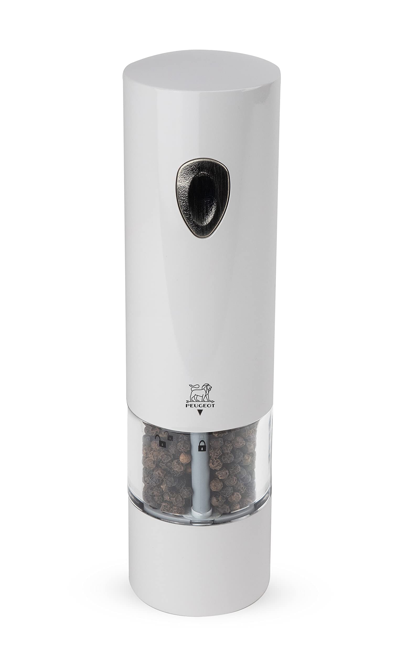 Peugeot PHENIX Stainless Steel Electric Adjustable Salt & Pepper Mill Gift Set, 8-inch (White Lacquer)