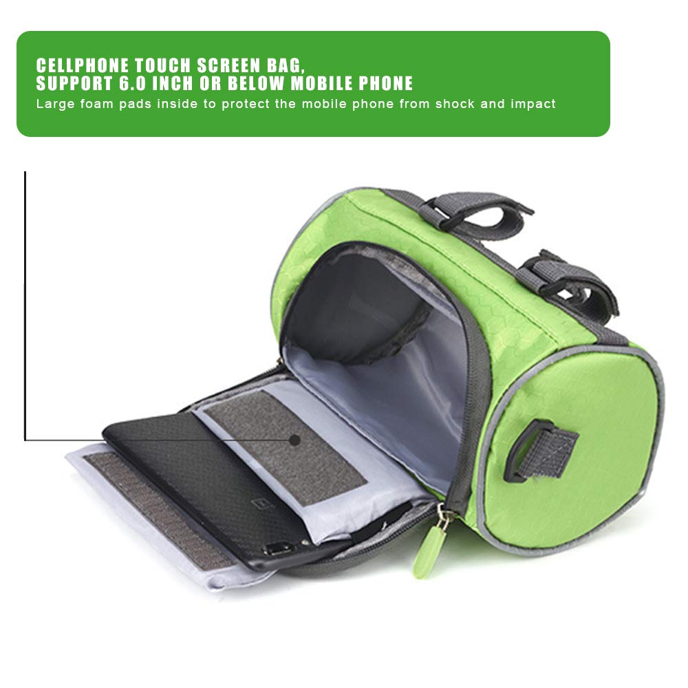 Lixada Bike Handlebar Bag,Waterproof Bike Basket Bicycle Front Storage Bag with Transparent Pouch Touch Screen and Removable Shoulder Strap for Road Bikes, Mountain Bikes and Motorcycles