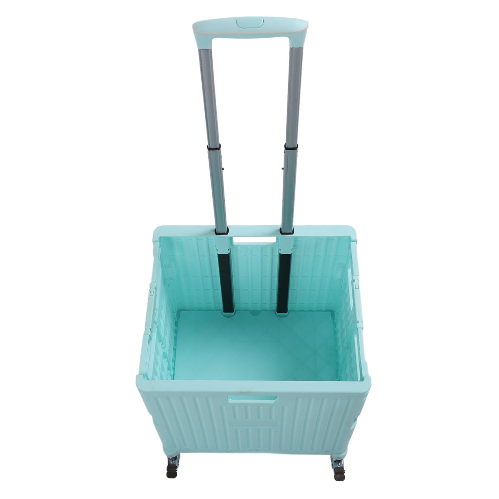 JUOPZKENN Collapsible Utility Cart Rolling Crate Swivel Casters PP Strong with Telescopic Handle Lid Storage Cart Portable Rolling Shopping Carts for Shopping(Green)