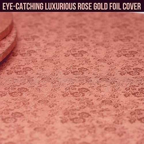 PixiPy Cake Boards (4 Pack, 12 inch, Rose Gold), Reusable Round Cake Drums for Showstopping Desserts, Heavy-Duty Disposable Cardboard Cake Bases W/Elegant Patterns, Cake Decorating Supplies