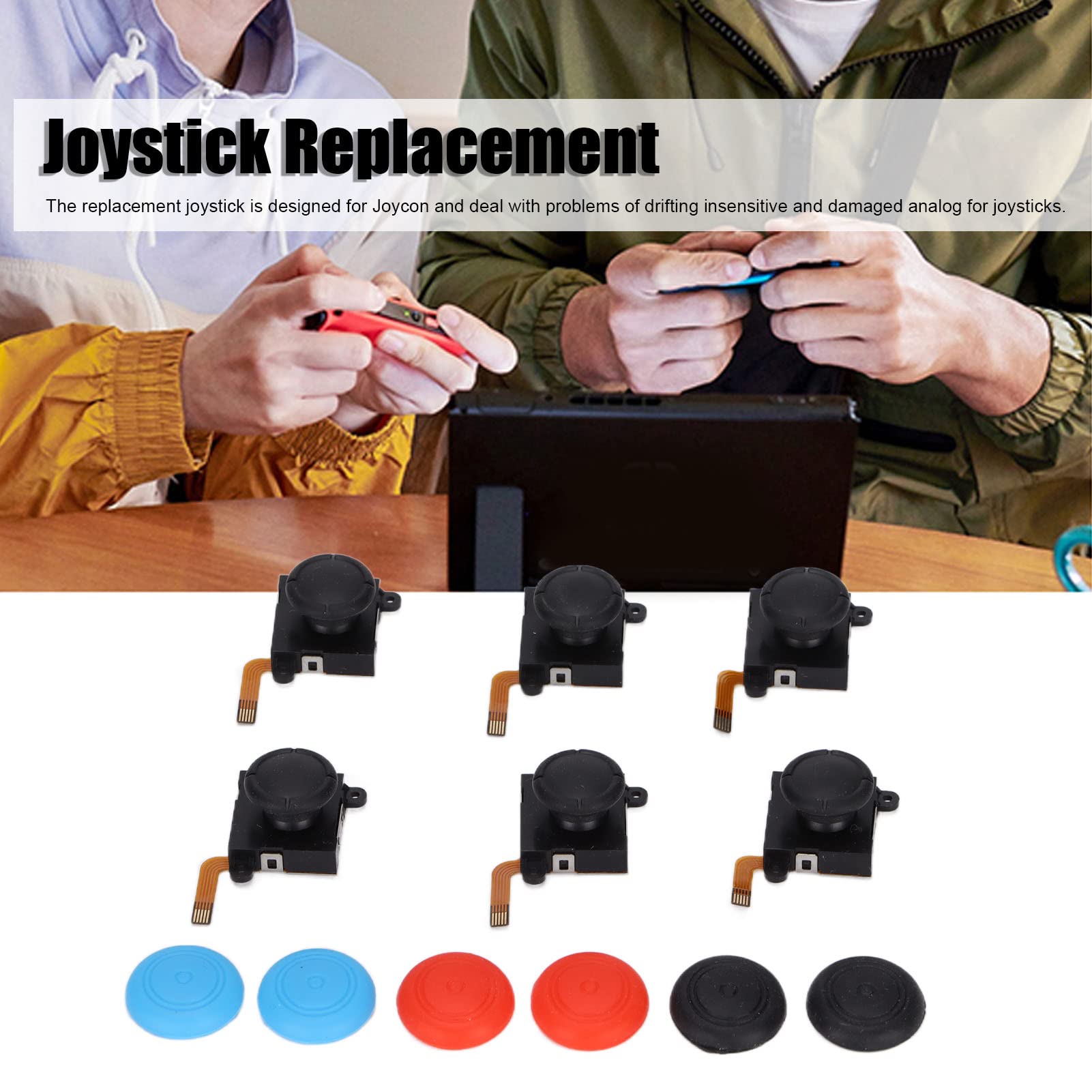 Qionia Replacement Joysticks, Long Service Life Joysticks Rocker Replacement Good Contact Durable for Switch