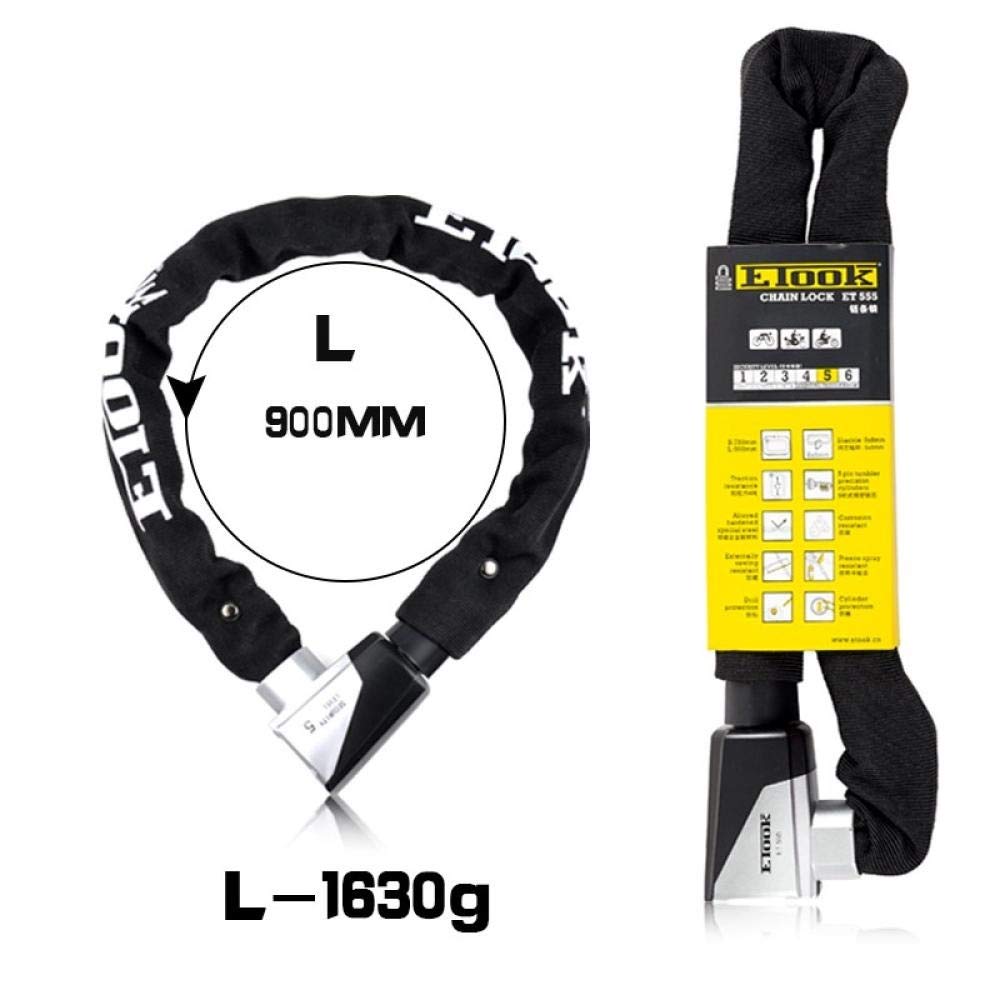 RUKDA Bicycle Lock Bike Chain Lock Security Anti-Theft Bicycle Lock Chain with Keys Lengthen Chain Lock for Motorcycle Bicycle Accessories-XL Bike Lock (Color : L)