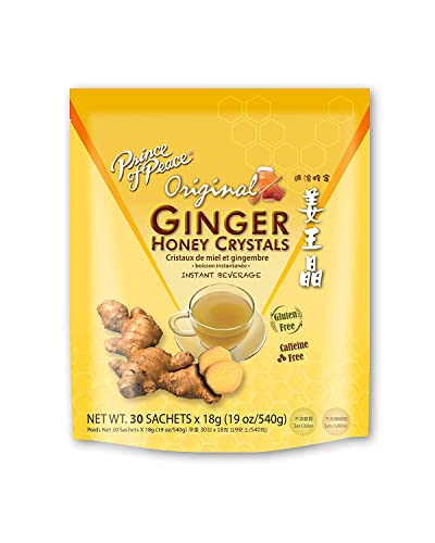 Prince of Peace Instant Ginger Honey Crystals, 30 ct Bags - 18 g Sachets, - PACK OF 4