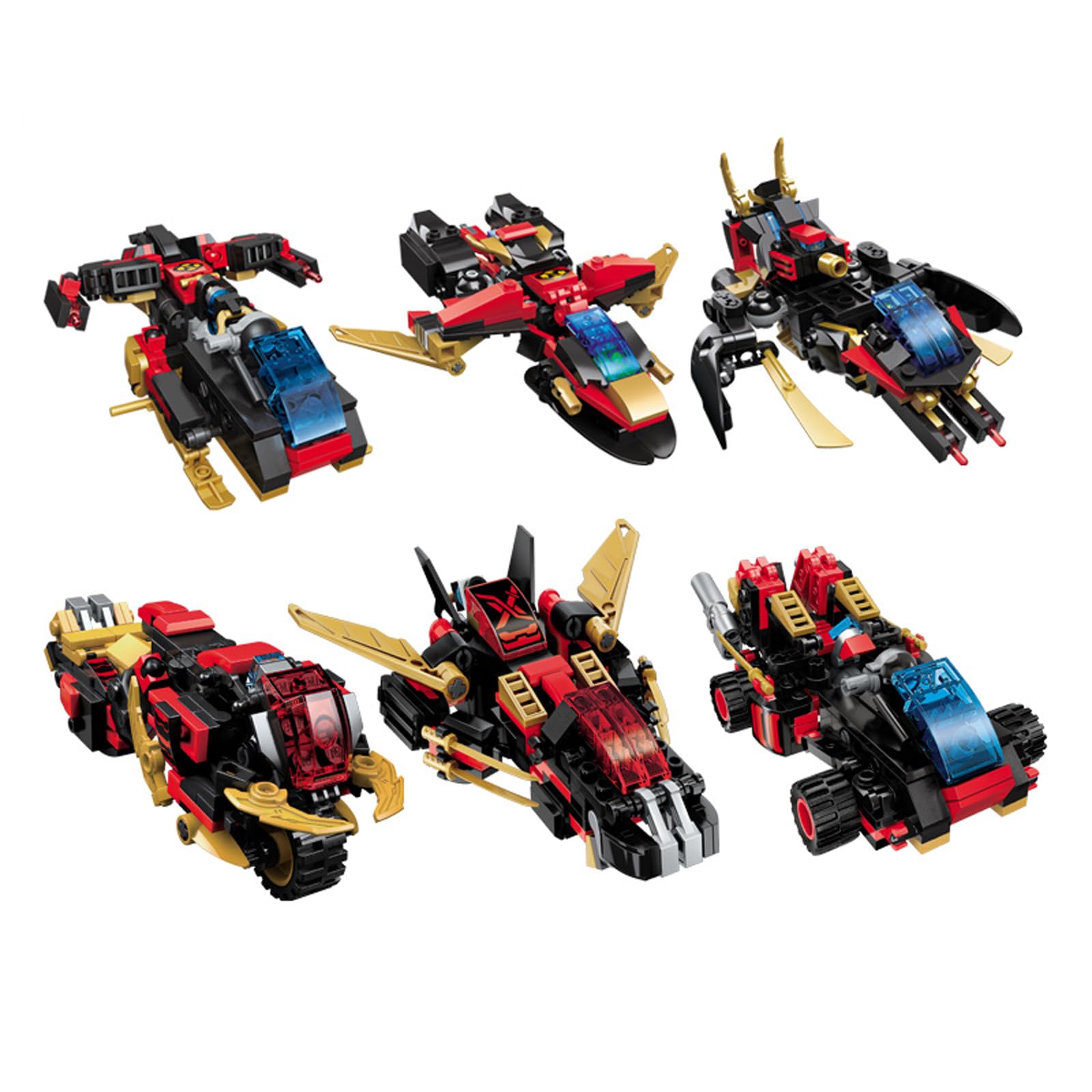 LITTLE FROGGY STEM Robot 6-in-1 Transformation Mech Warrior Vehicles Building Block Kit Compatible with Lego Bricks Excellent Gift for 6-12 Years Old Boys(908 PCS)
