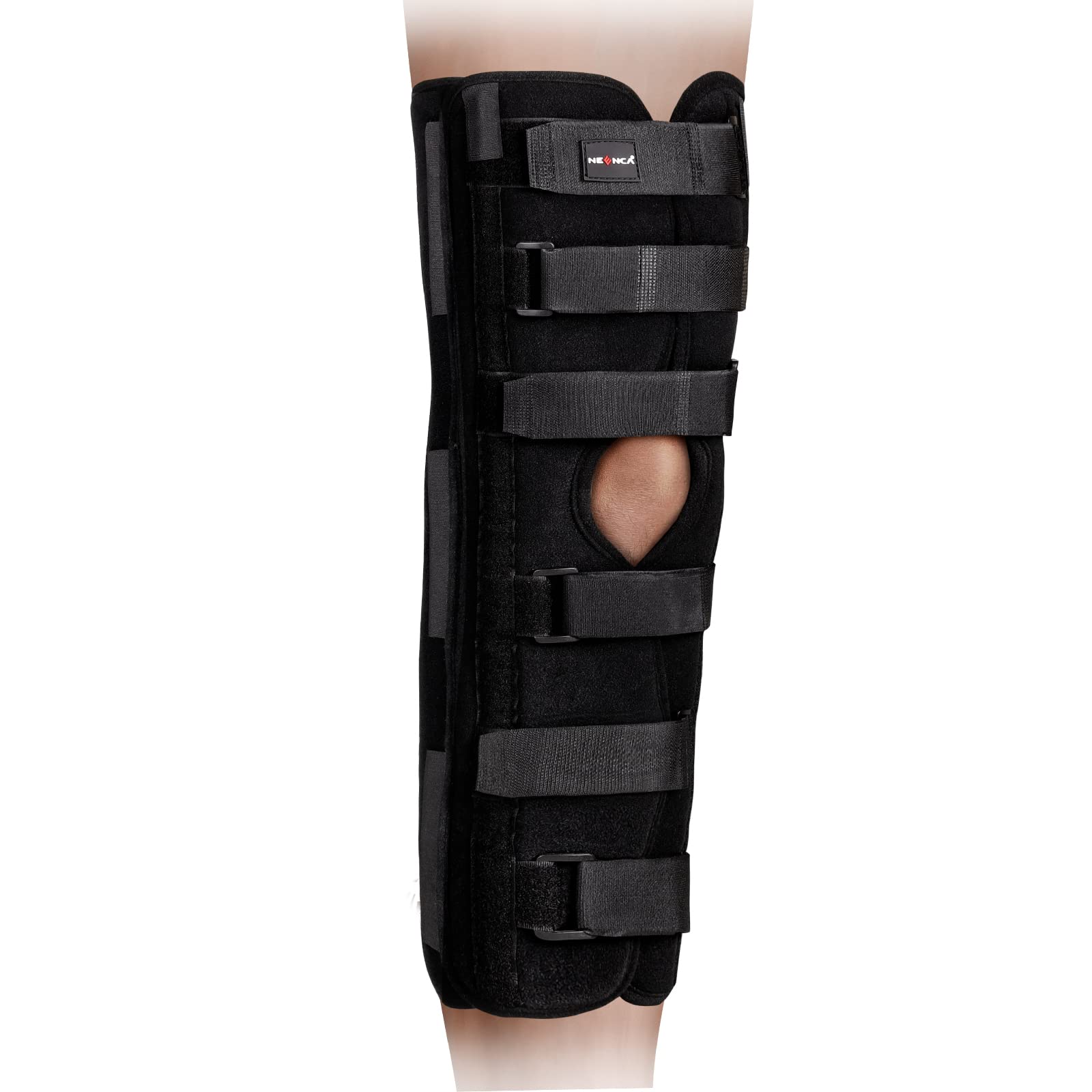 NEENCA Knee Immobilizer, 3-Panel Knee Brace with Internal Sponge Padding, Medical Full Leg Brace/StabilizerâStraight Support Splint for Knee Fractures,Meniscus Tear,Arthritis,Injury & Surgery Recovery