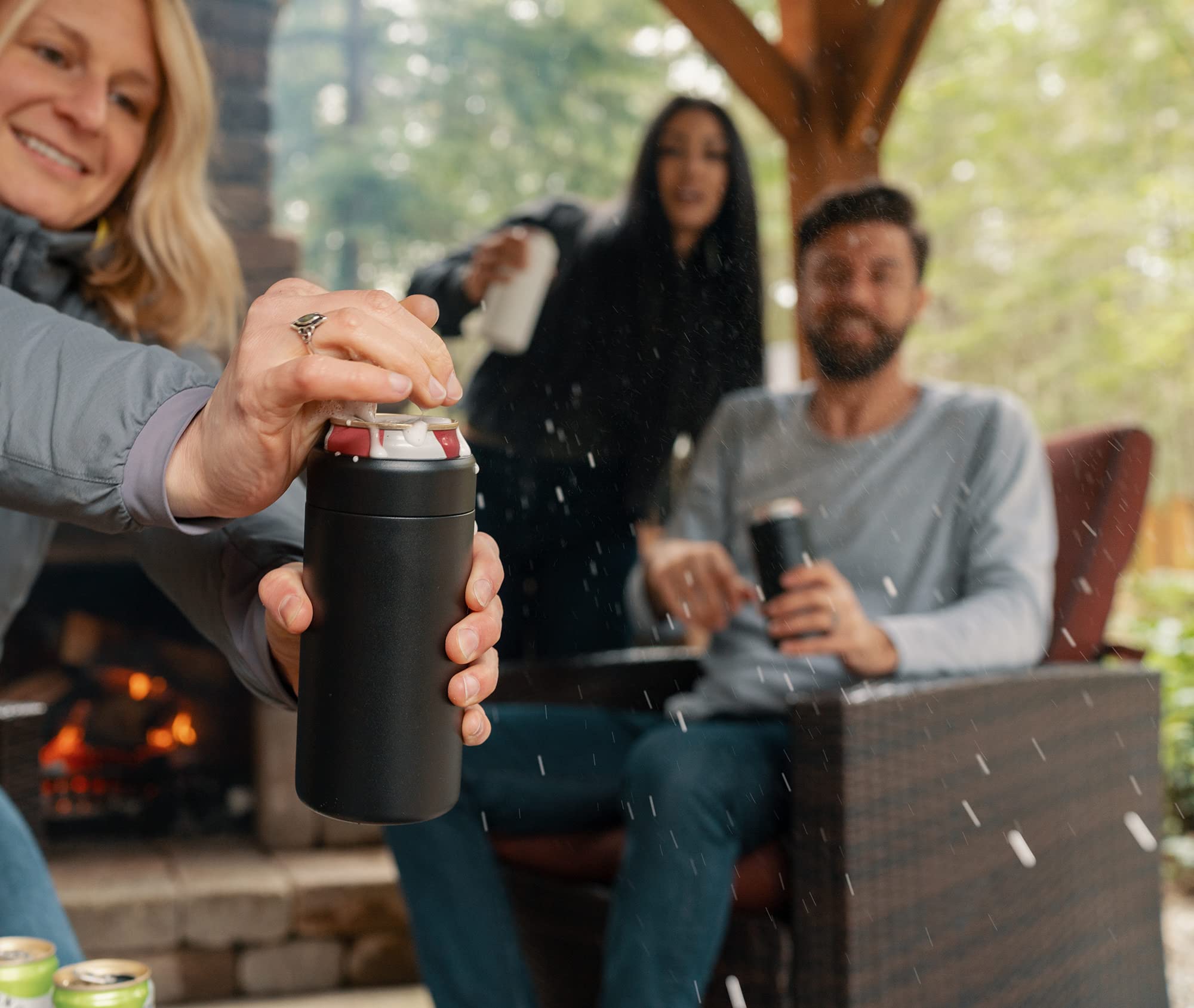 MiiR, Slim Can and Seltzer Chiller, Insulated Stainless Steel Construction, Black, 12 oz