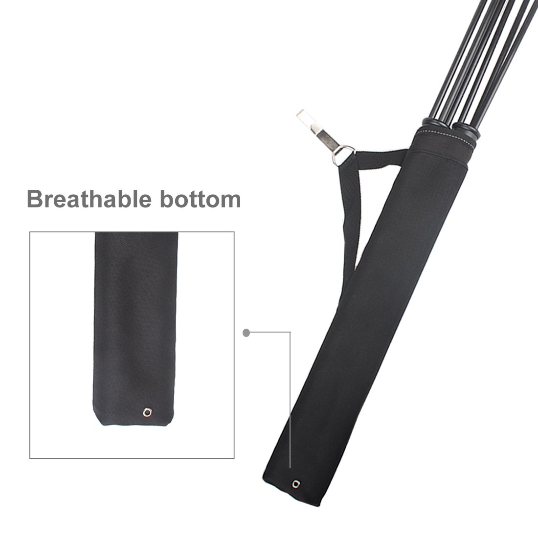 Kratarc Archery 2 Tube Hip Arrow Quiver Waist Hanged Carry Bag with Hook for Shooting (Black)