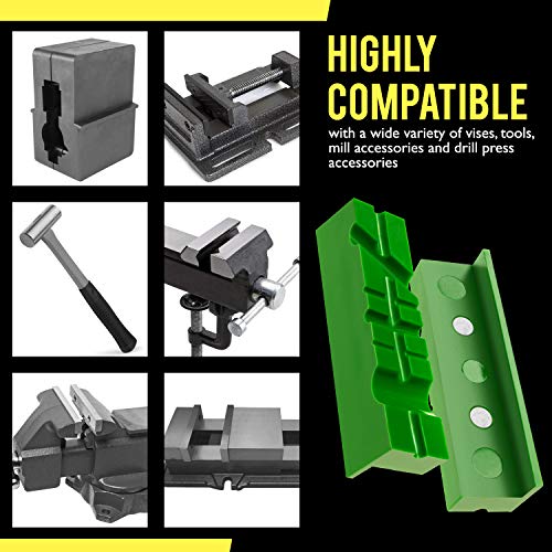 Vise Soft Jaws/Vice Jaw Pads - Magnetic - 4.5 Inch Length, Multi-Groove Design, Durable TPU Rubber Covers - Fit Wide Array of Vises/Vices and Blocks (4 5 6 In) - By Mission Automotive