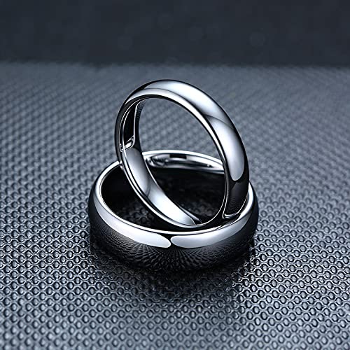 MZZJ Custom Inside Her Weirdo & His Crazy Couple Ring Set 6MM Polish Finish Tungsten Carbide Domed Comfort Fit Rings Engagement Ring Wedding Band