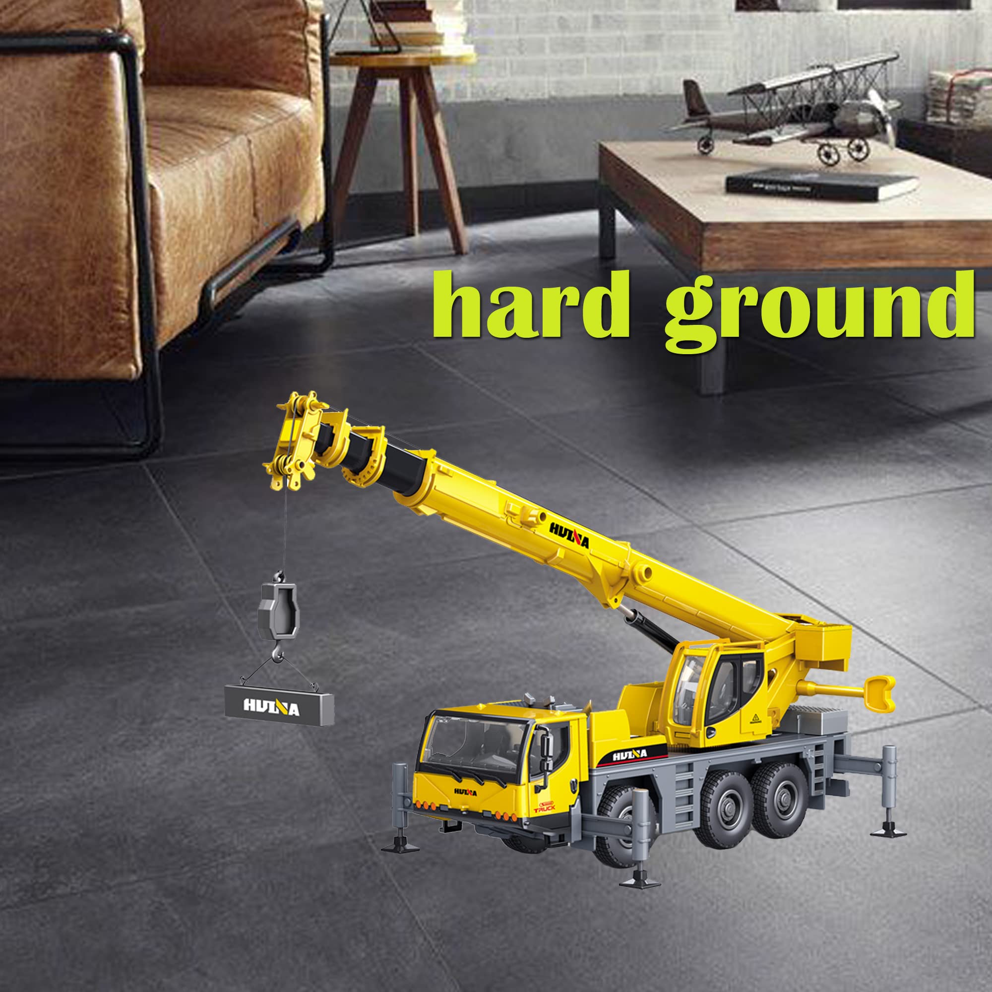 Qcar Mobile Crane Truck Construction Vehicles Toys,1:50 Scale Diecast Site Auto Crane, Toy Trucks for Kids 8,9,10,11,12 Year Old and up