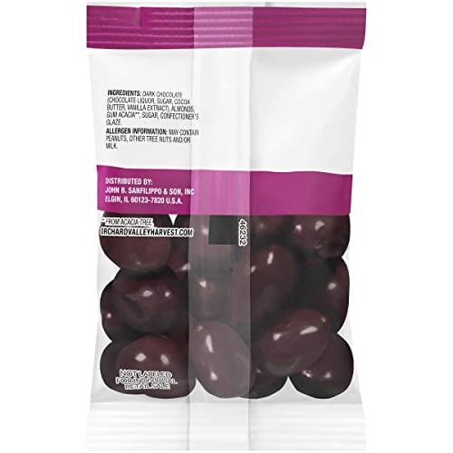 Orchard Valley Harvest Dark Chocolate Almonds, 1 Ounce Bags (Pack of 15), Gluten Free, Non-GMO, No Artificial Ingredients