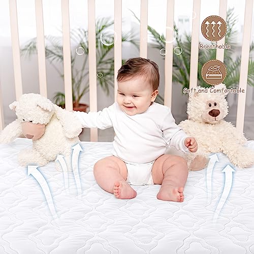 Looxii Waterproof Crib Mattress Protector 3 Pack Crib Mattress Pad Cover Soft and Breathable Absorbent Crib Toddler Mattress Cover