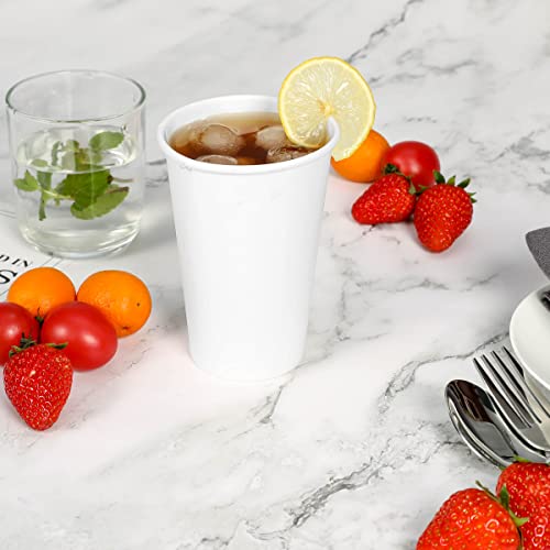 LOCONHA [150 Pack] 12 oz White Paper Cups, Disposable Paper Coffee Cups