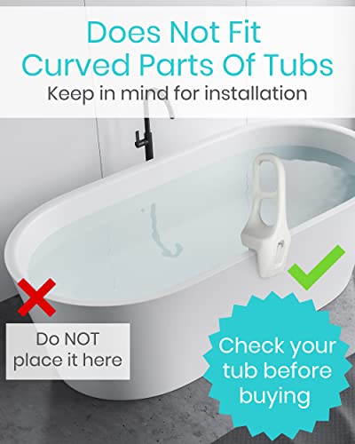Vive Bathtub Rail - Bathroom Tub Safety Rail Heavy Duty for Seniors, Elderly, Handicap and Disabled - Clamp Railing Bath Support - Adjustable Shower Hand Grip - Handle Assist Grab Bar - Fits Most Tubs